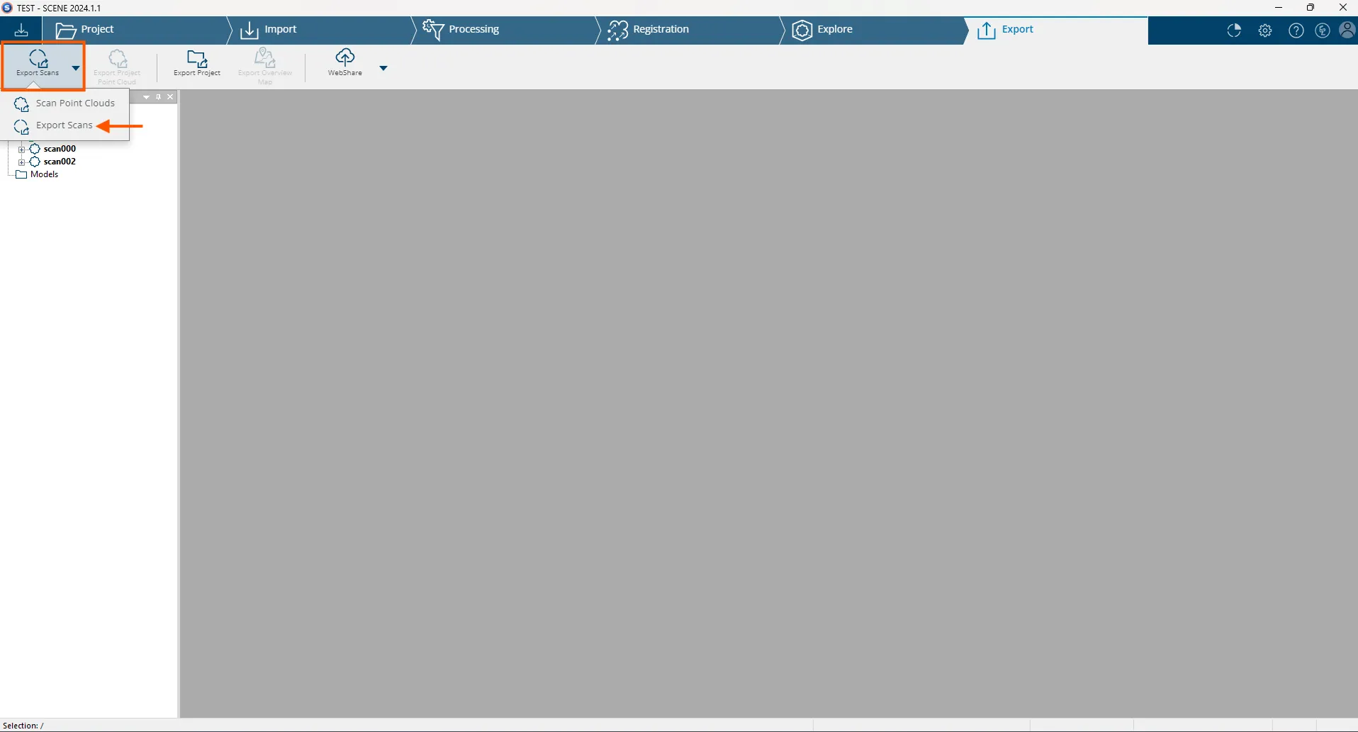 Export an e57 file with 360° images from FARO SCENE | ATIS.cloud