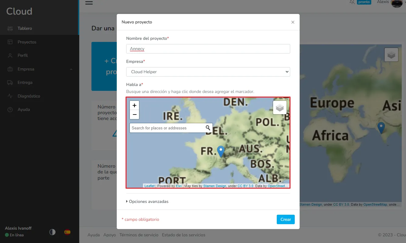 Crear un Proyecto | ATIS.cloud
