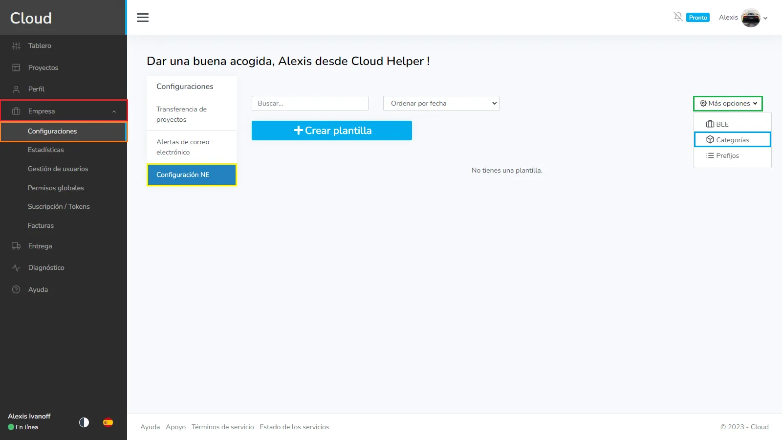 Uso de Categorías de Nota de Entrega (DN) | ATIS.cloud