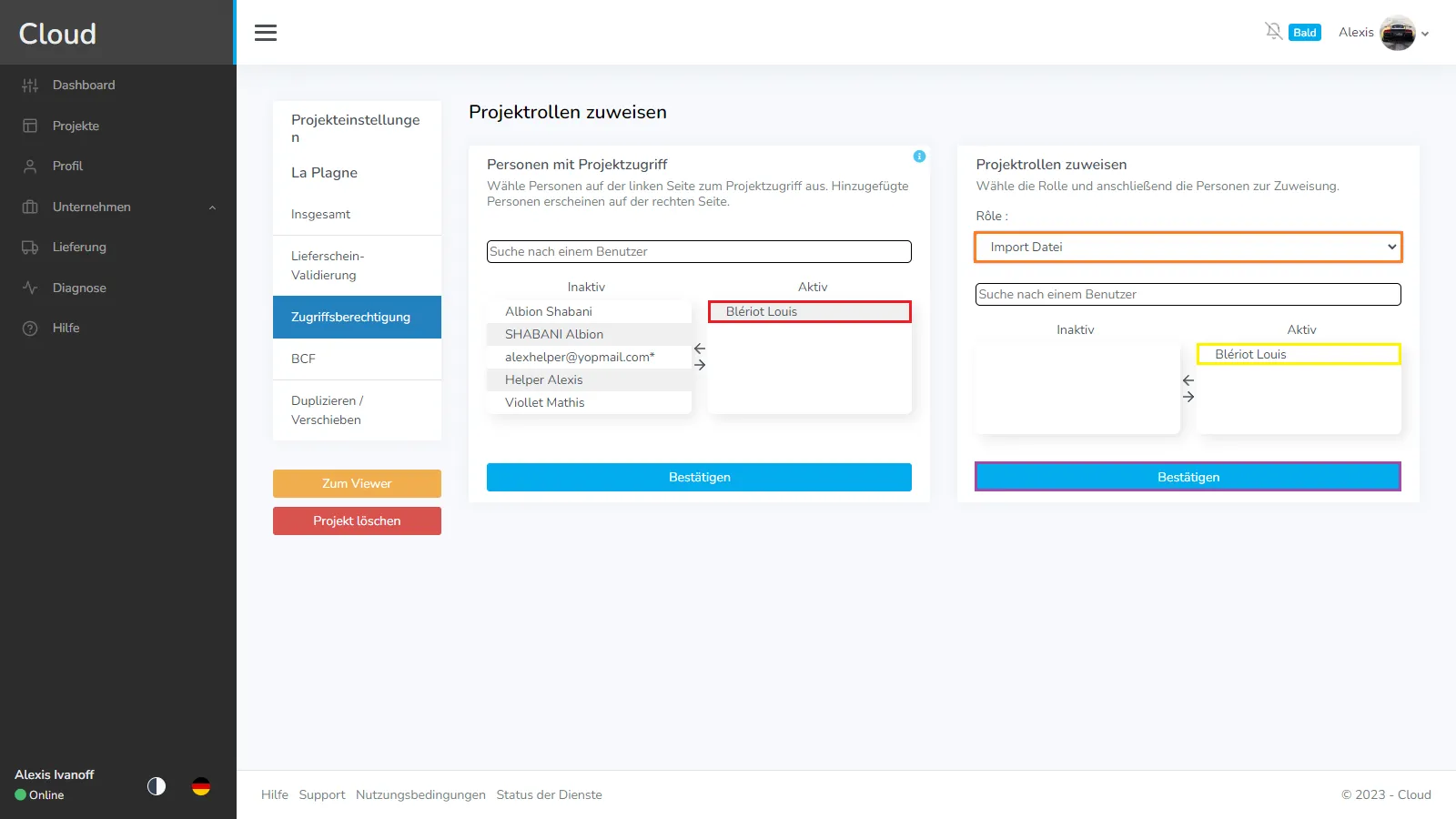 Zuweisen einer Lieferschein (DN) Vorlage zu einem Projekt | ATIS.cloud